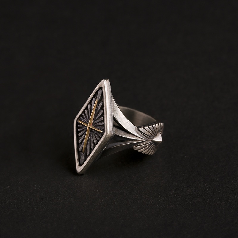 Assassin's Creed Series Ring S925 Silver Original Vintage Cross Diamond ...