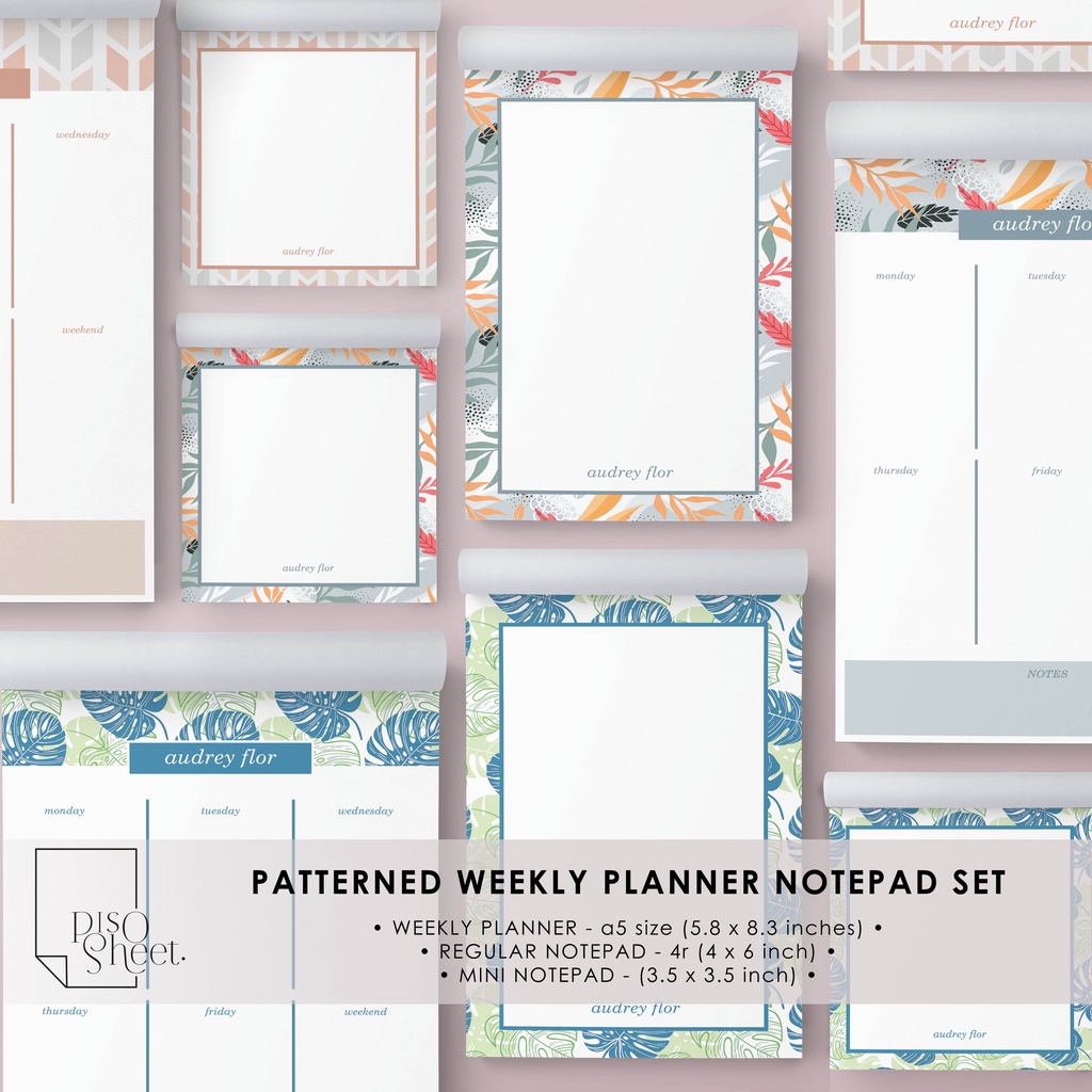 Patterned Personalized Weekly Planner Notepad Set | Shopee Philippines