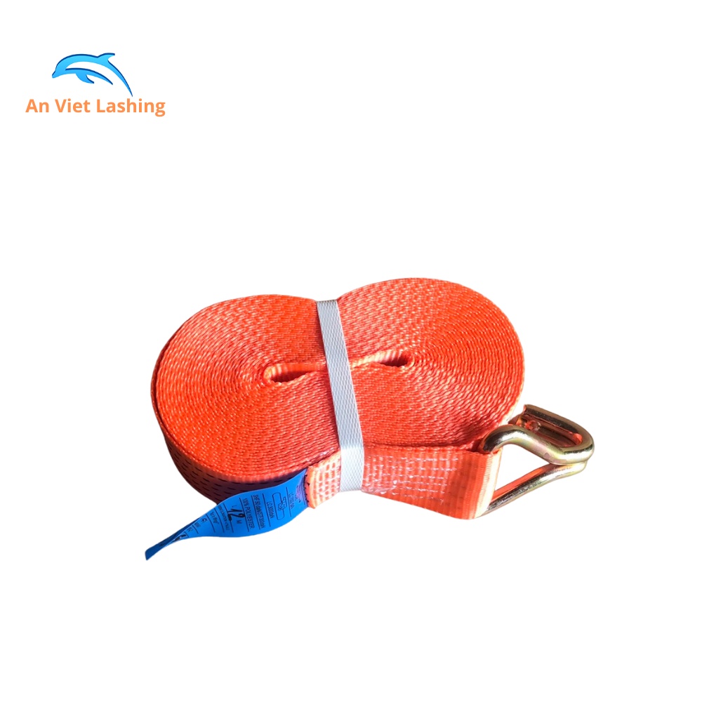 50mm cargo lashing strap with Double J hook, 3 ton load capacity ...