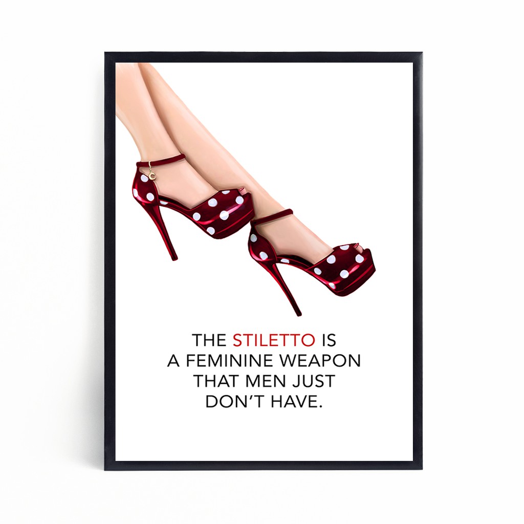 Red Stiletto Wall Art Decor Frame | Shopee Philippines