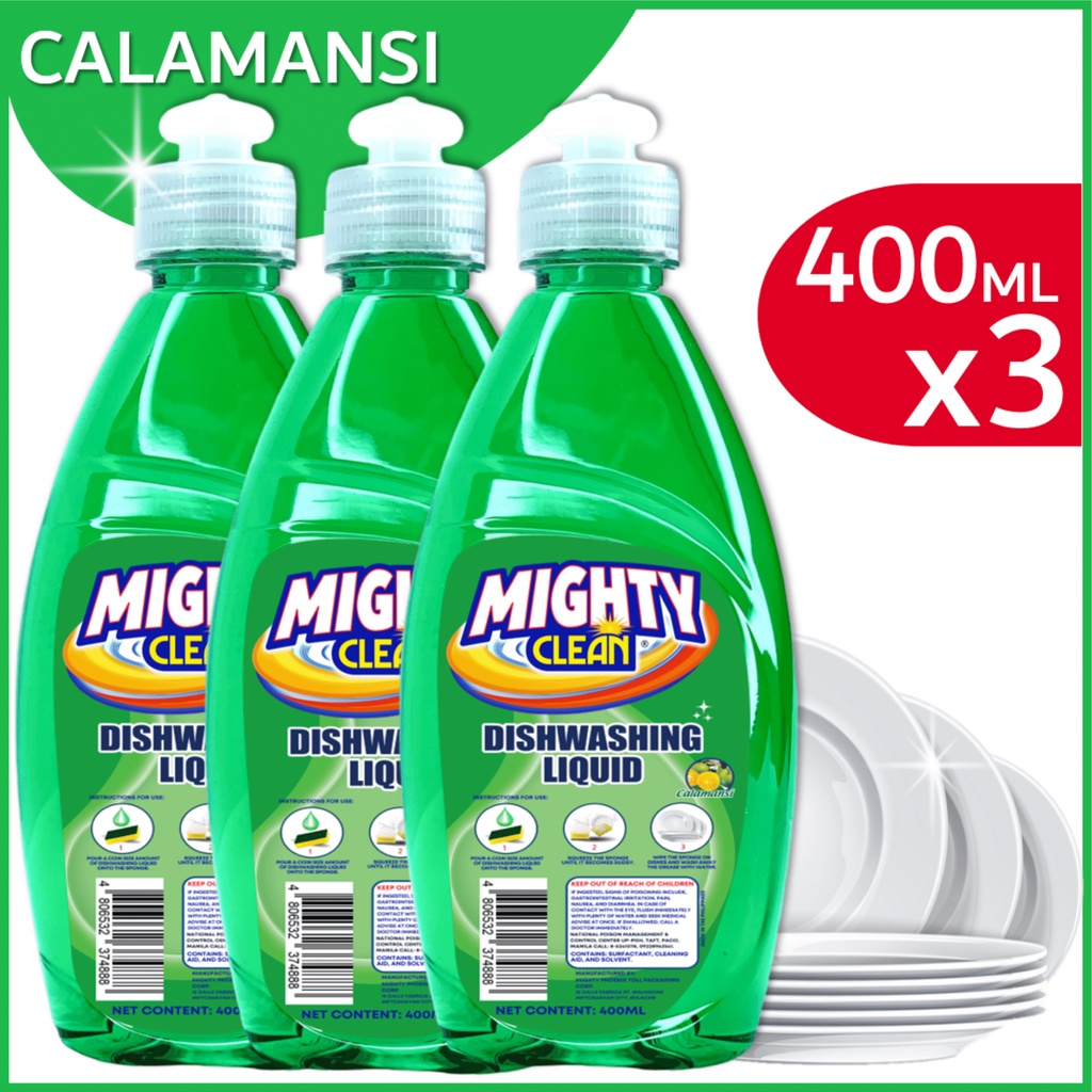 Mighty Clean Dishwashing Liquid Kalamansi 400ml x 3 pcs - 400ml DWL ...