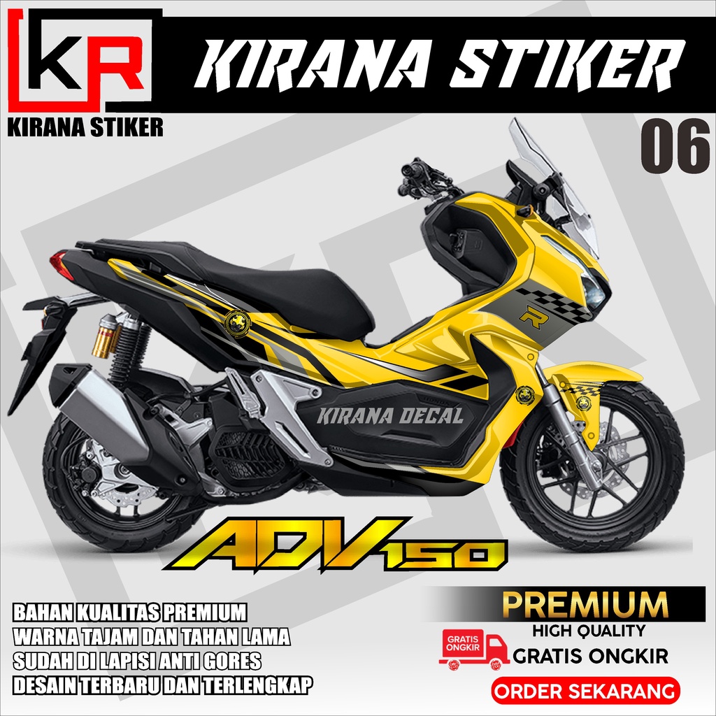 Honda ADV 150 Motorcycle FULLBODY Sticker DECAL Code 06 KIRANA | Shopee ...