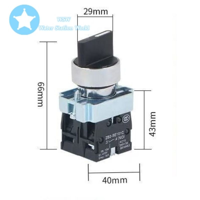 22mm Latching 2 -Position Rotary Selector Select Switch ZB2-BE101 ...