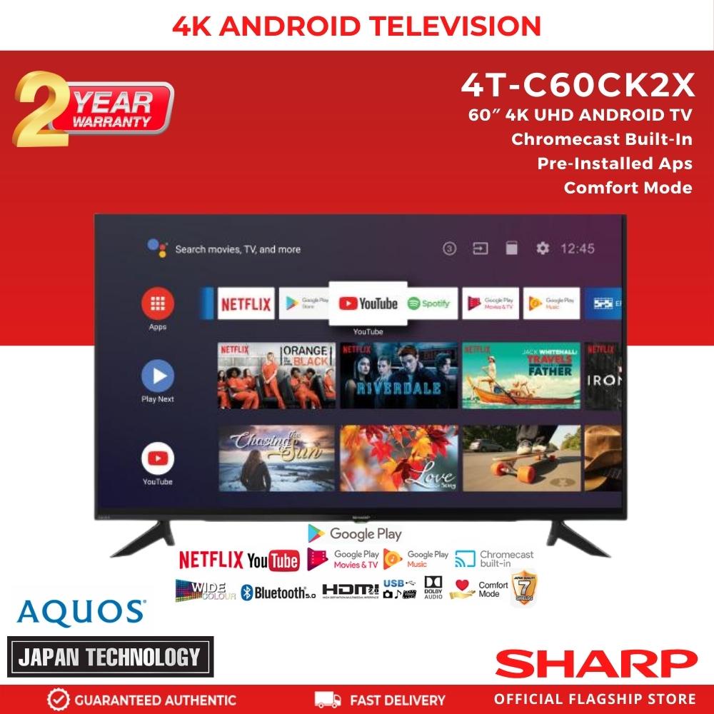 Sharp 4T-C60DK1X 60" 4K Android TV (2 Years Warranty) (NCR Delivery ...