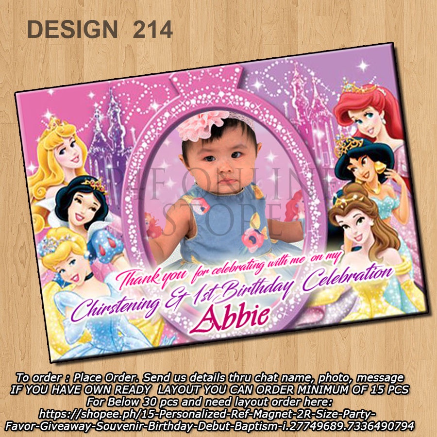 ATM 2R Ref Magnet Giveaway Princess Theme Rapunzel Snowite Mermaid ...