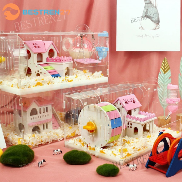 Hamster Cage Drawer Type Acrylic Double-Layer Super Large Villa Nest ...