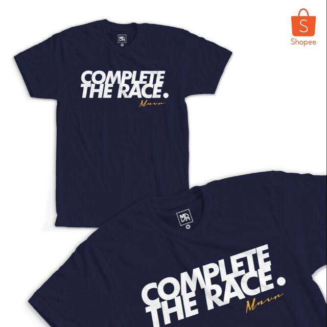 Complete the Race Graphic Tee (navy blue/white) | Shopee Philippines