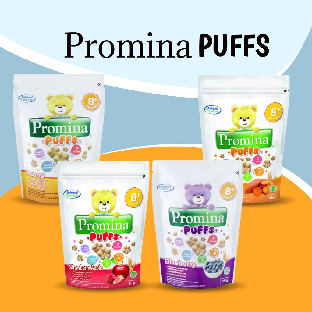 Promina Puffs Strawberry Apple Banana Sweet Potato Bluberry Baby Snack ...