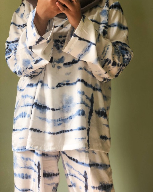 Daily Pajama White Blue (PO) | Shopee Philippines