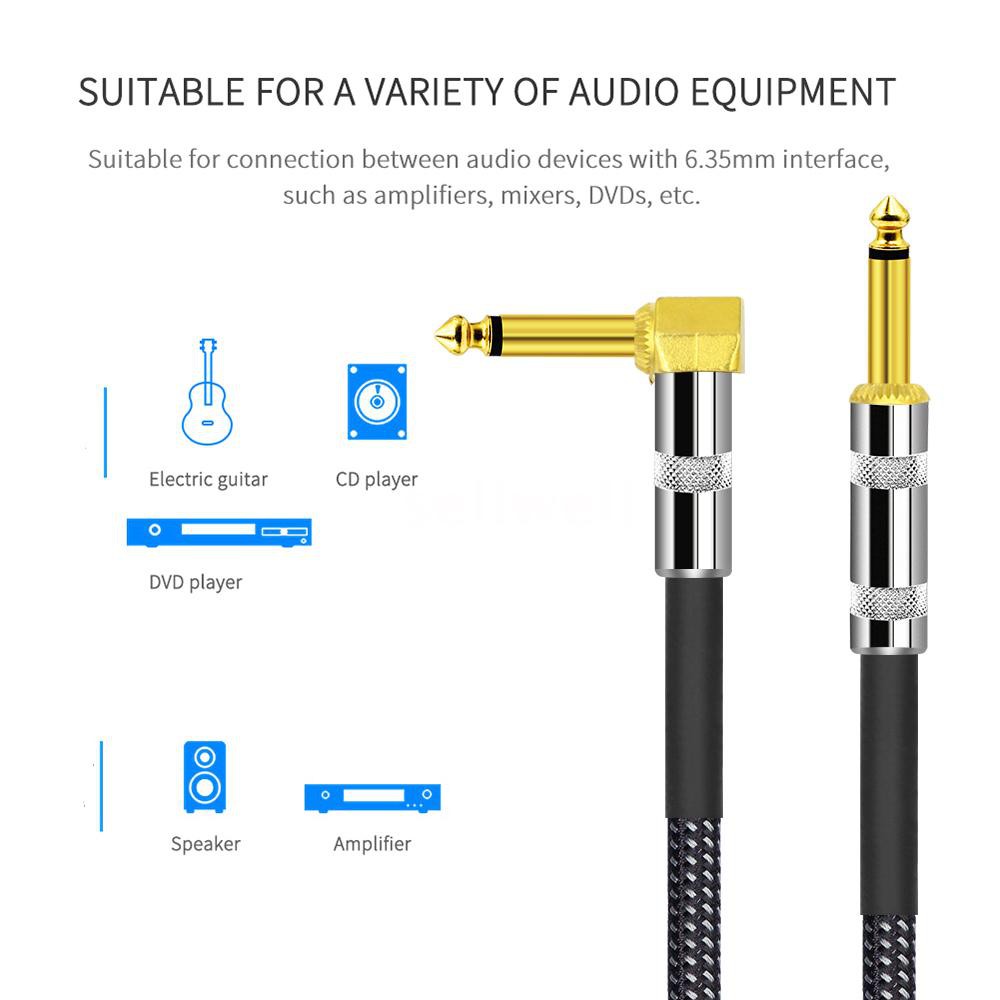 6 Meters/ 20 Feet Musical Instrument Audio Guitar Cable Cord 1/4 Inch ...