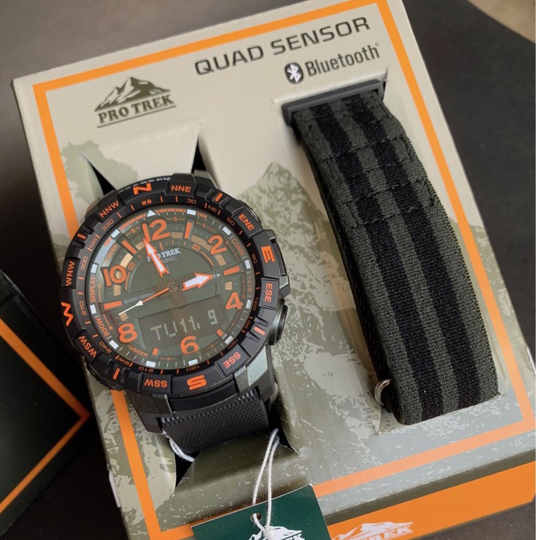 Casio Pro Trek PRTB50FE-3 Quad Sensor Bluetooth Smartphone Link Watch ...