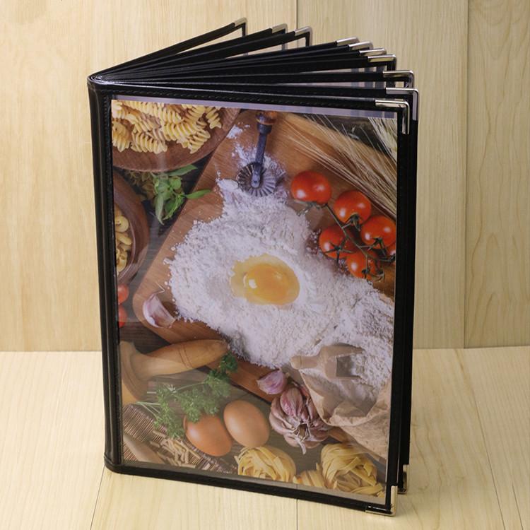 Transparent Cover Menu Book with 12 pages 24 faces Menu holder Menu ...