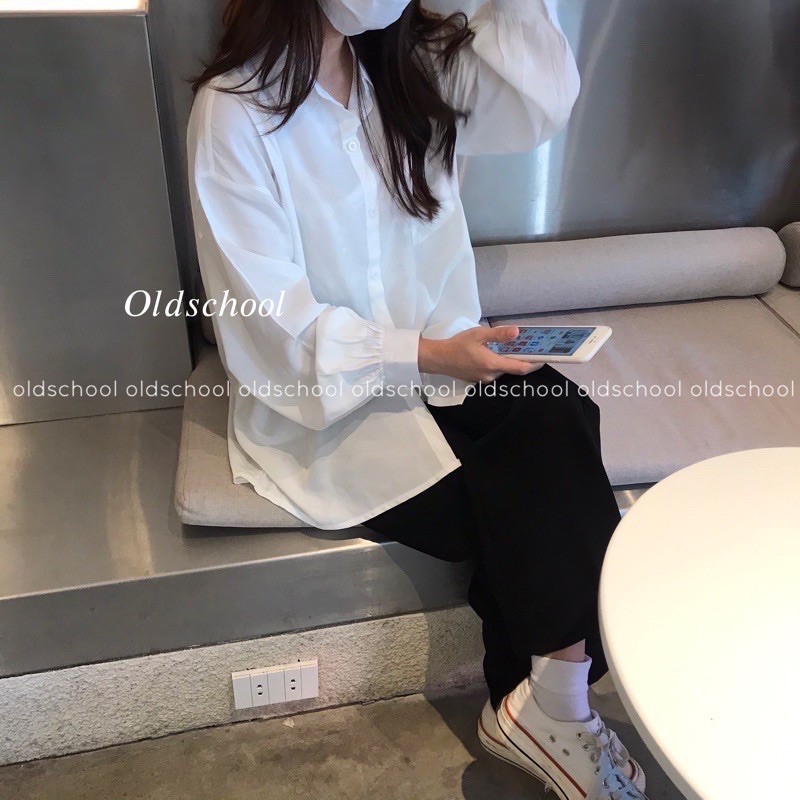 Ulzzang WHITE SHIRT IN KOREAN SILK (real photo/available) | Shopee ...