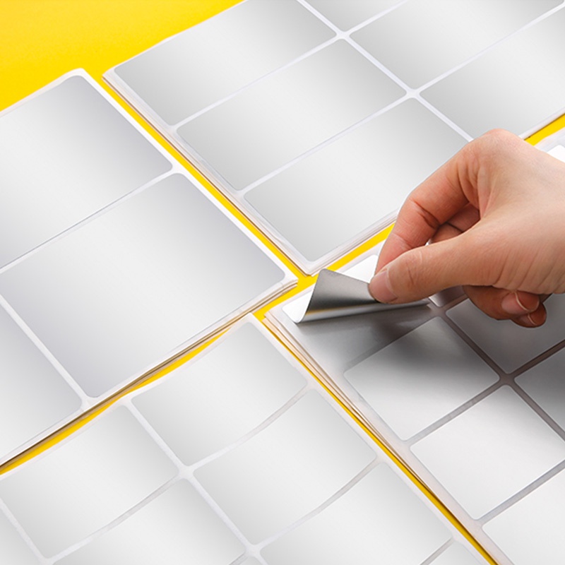 96/100/102/108 Sheets Silver Paper Label Stickers Waterproof Tearable ...