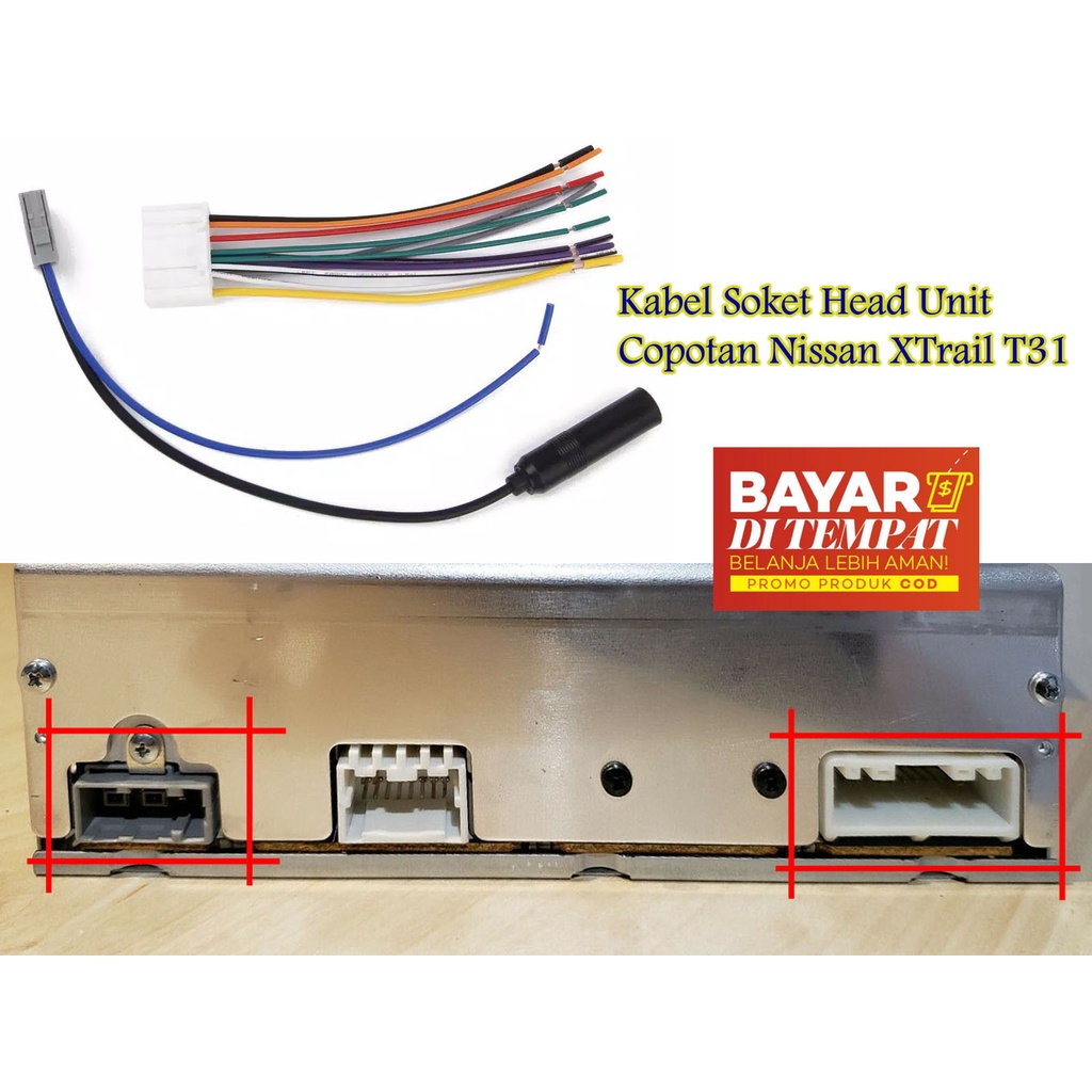Nissan Head Unit Socket Cable for Installing Original HU/ Nissan XTrail ...