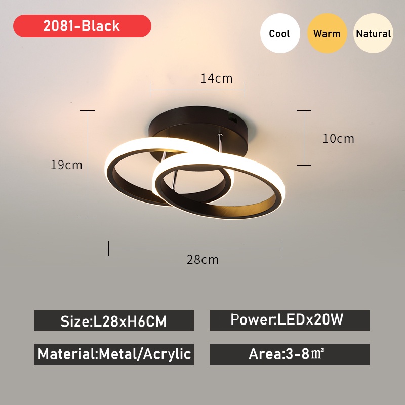 Nordic Led Ceiling Light Center Lights Celling Lamp Bedroom Living Room ...