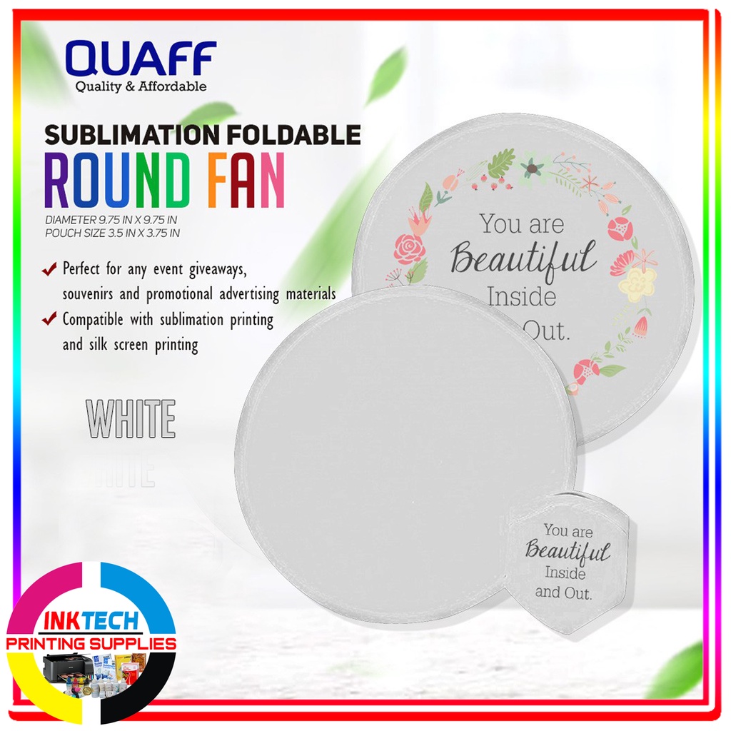 sublimation white round fan 50pcs/100pcs | Shopee Philippines