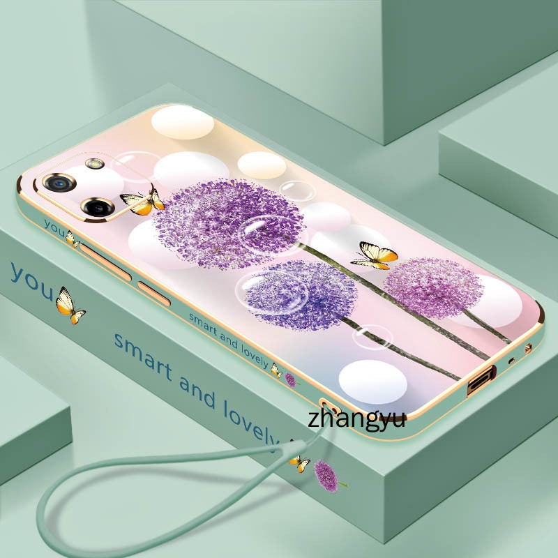 Casing Realme c11 c30 c31 Phone Case Ultra-thin Electroplating Square ...