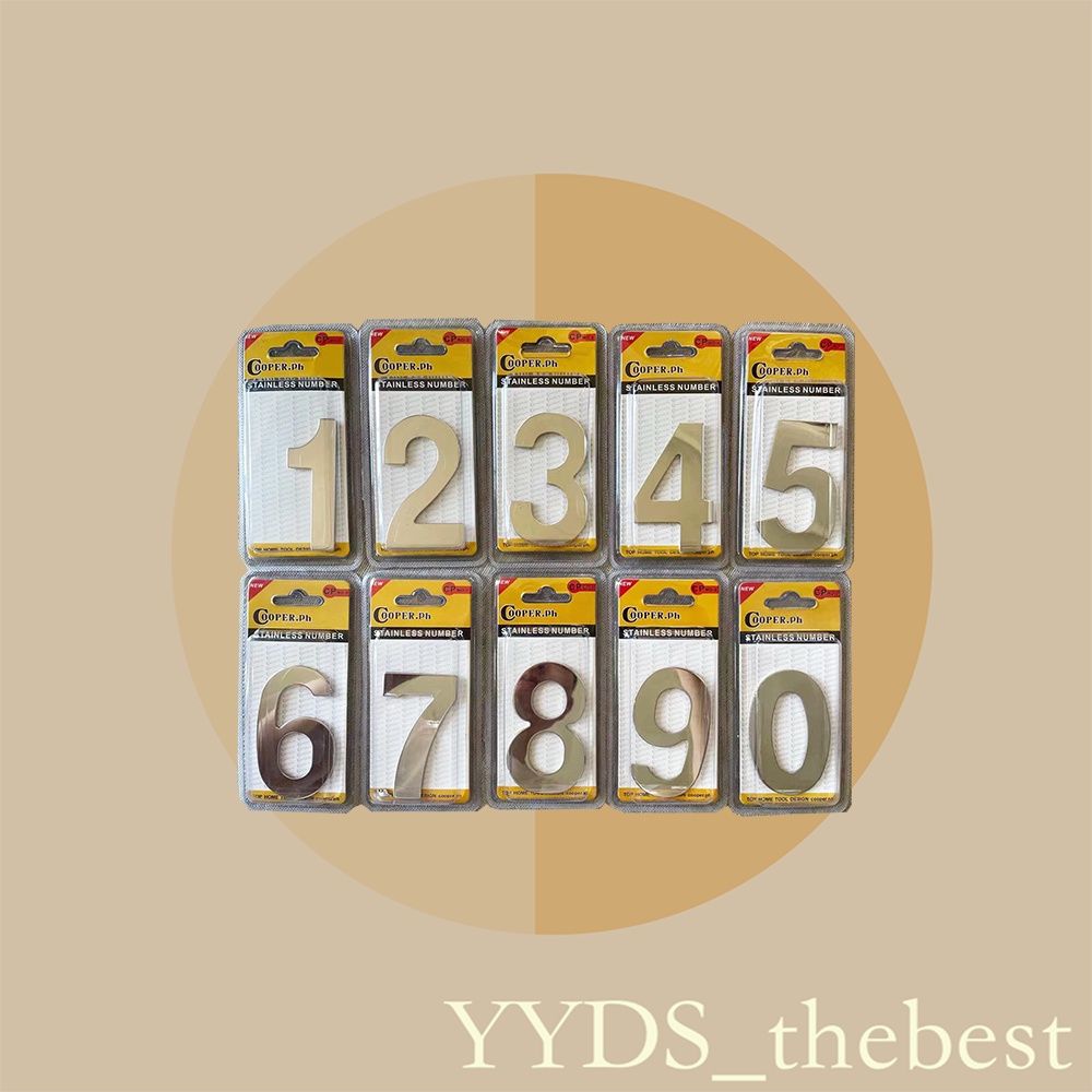 Cooper.ph stainless hotel room numbers address numbers 0-9 | Shopee ...