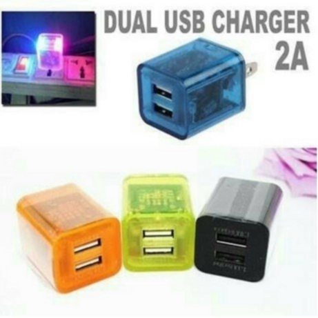 Shell CHARGER 2USB LED Lights C06 / DOUBLE USB CHARGER ADAPTER LED | Shopee Philippines