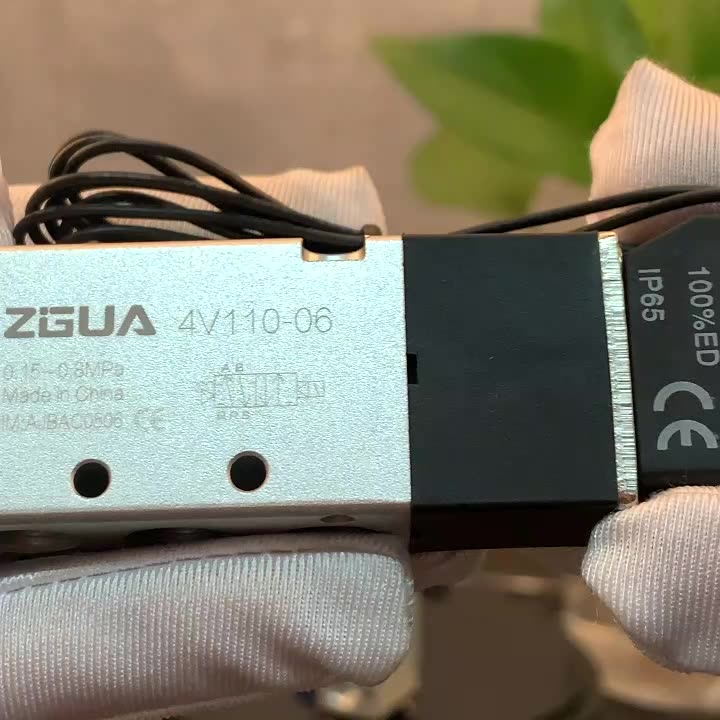 CNZG 4v110-06 Solenoid Pneumatic Hair Valve 5 Way 2 Position 1/8" Bspt Ac220v Ac110v Dc24v Dc12v ...