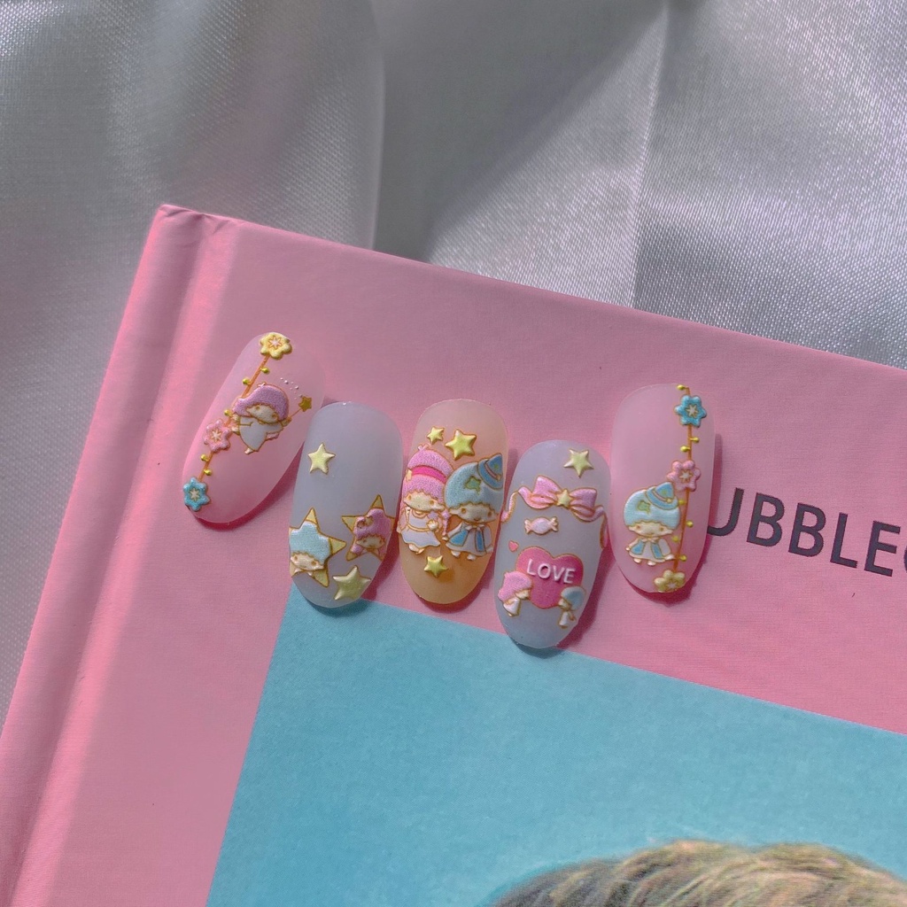 [CORAL SEA] Sanrio Pijie Embossed Manicure Patch Tools Sticker ...