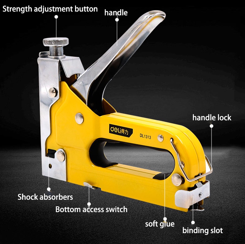 Deli Tools 3 In 1 Nail Gun Portable Industrial Staple Gun Heavy Duty ...