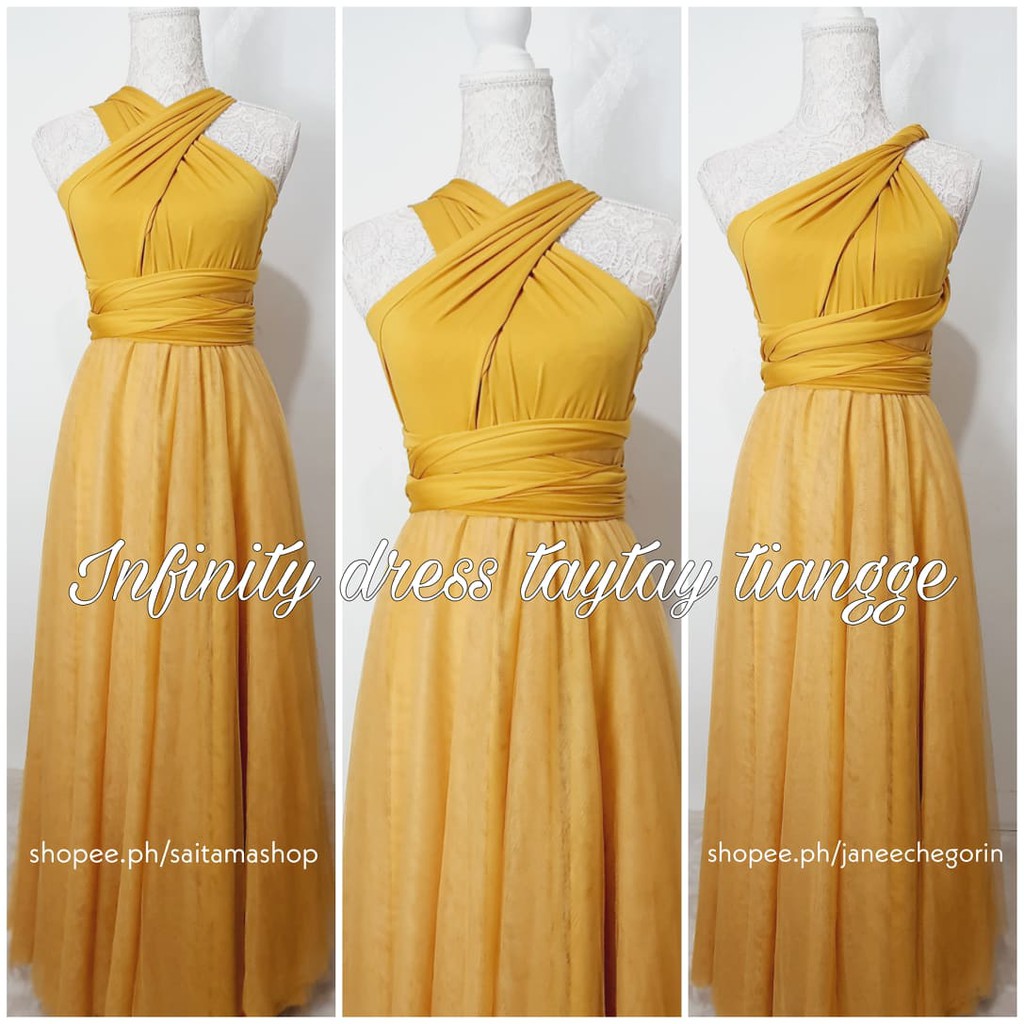 Infinity Dress with Tulle Overlay Full Balloon Cut Tube Attached Taytay ...