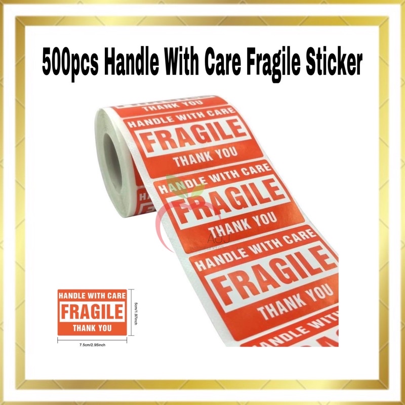 500pcs Handle With Care Fragile Sticker Roll | Shopee Philippines