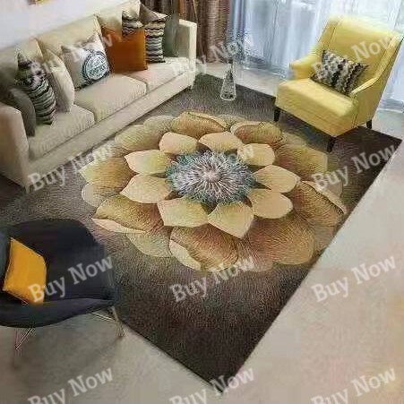 150 x 180 3D Geometric Carpet Comfortable Lounge Area Rectangular ...