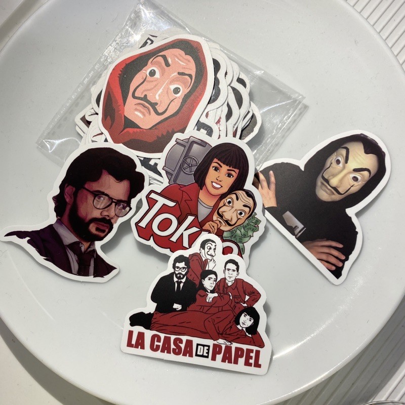 MONEY HEIST AND STRANGER THINGS STICKER PACK (50 pieces) | Shopee ...