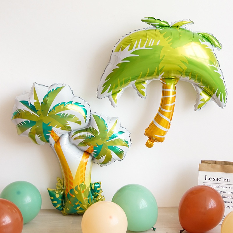 Hawaii Coconut Tree Leaves Balloon Wedding Pool Party Palm Tree Foil ...