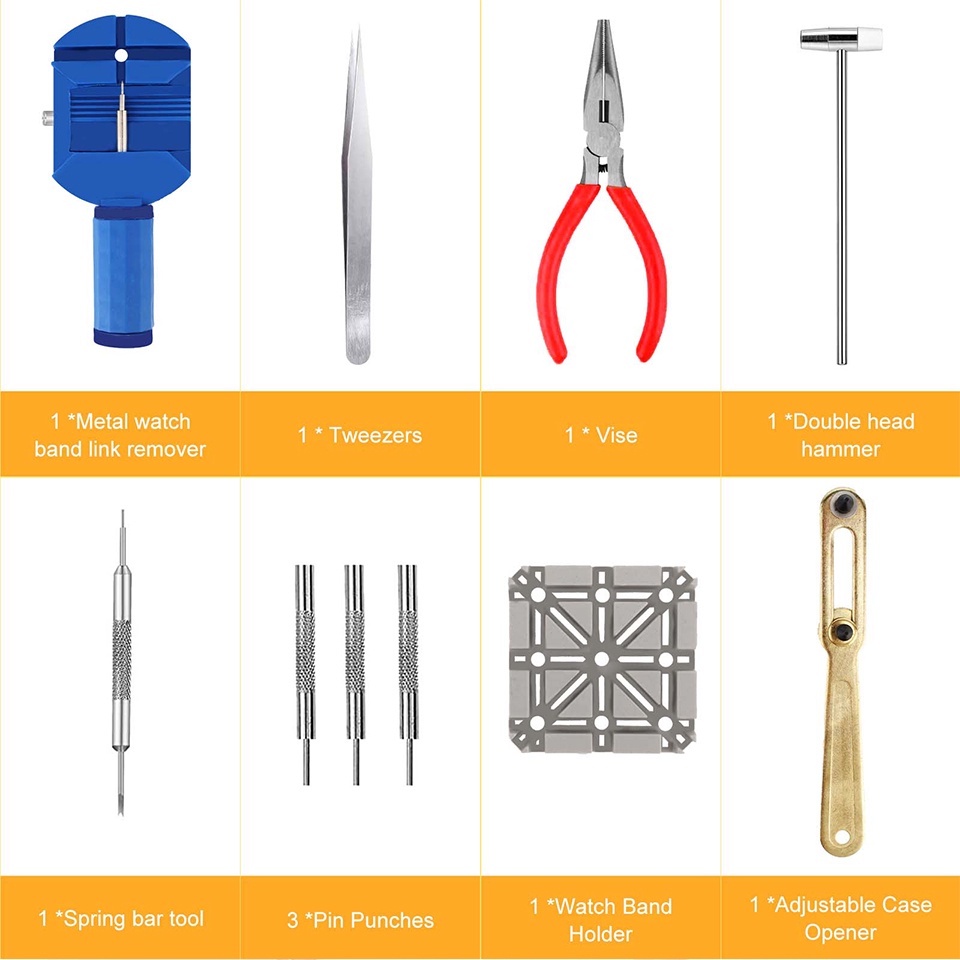 Watch Band Strap Link Pins Remover Repair Tool 16 in 1 Kit for ...