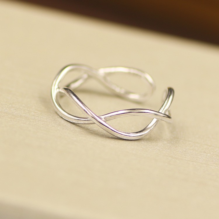 100% Real 925 Stelring Silver Double Layer Cross Finger Rings Classic 2019 New Rings For Women ...