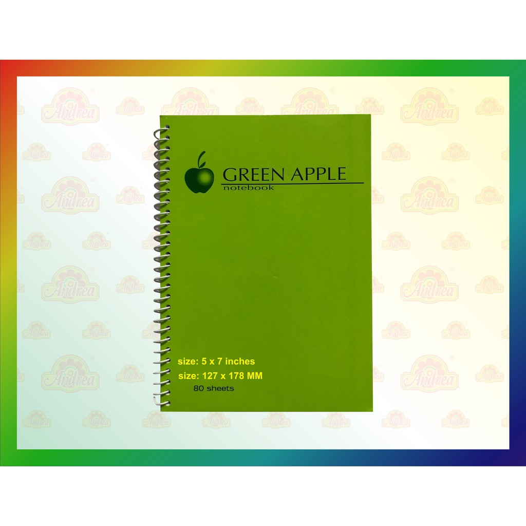 Green Apple Notebook 80 sheets spiral | ANDREA | Shopee Philippines