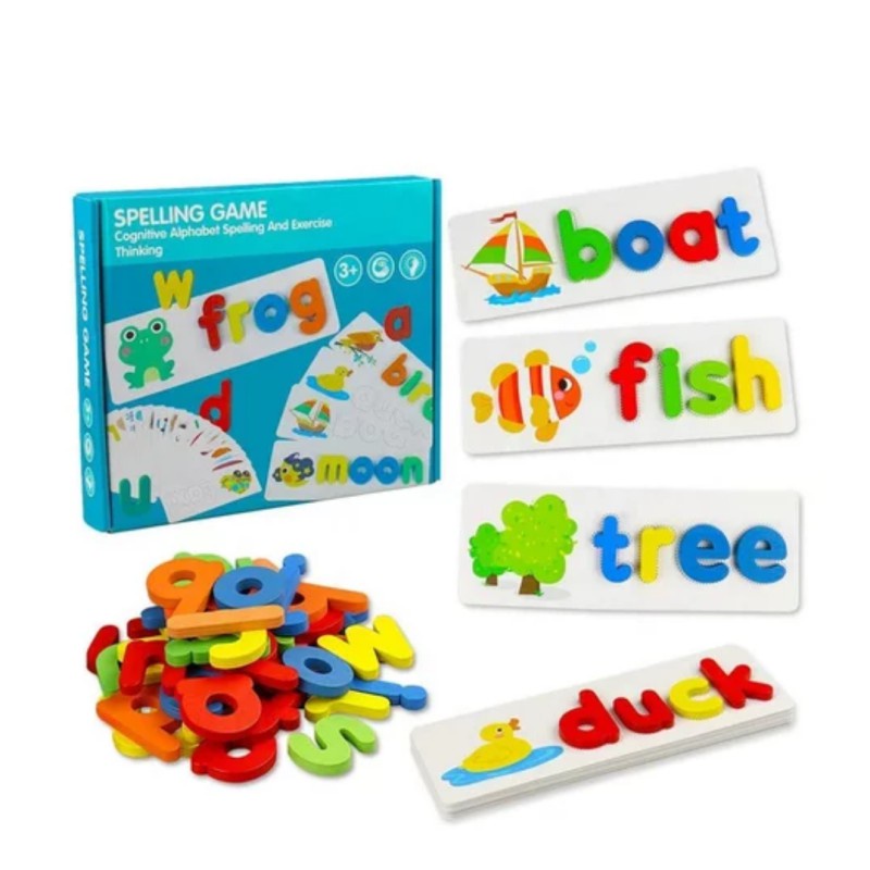 early learnning toys Wooden Word Educational Spelling Game Fun Kids toy ...