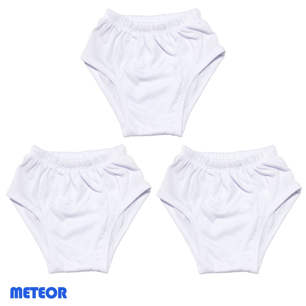 3 pcs Cotton Baby Brief Plain White for Boys Newborn to 9 Months ...