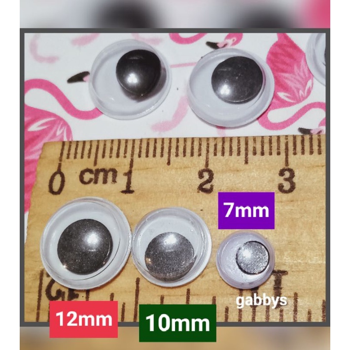 Moving eyes/googly eyes no adhesive 7mm,10mm,12mm | Shopee Philippines