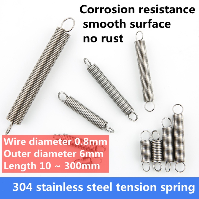 Wire diameter 0.8mm tension spring outer diameter 6mm length 20mm-300mm ...