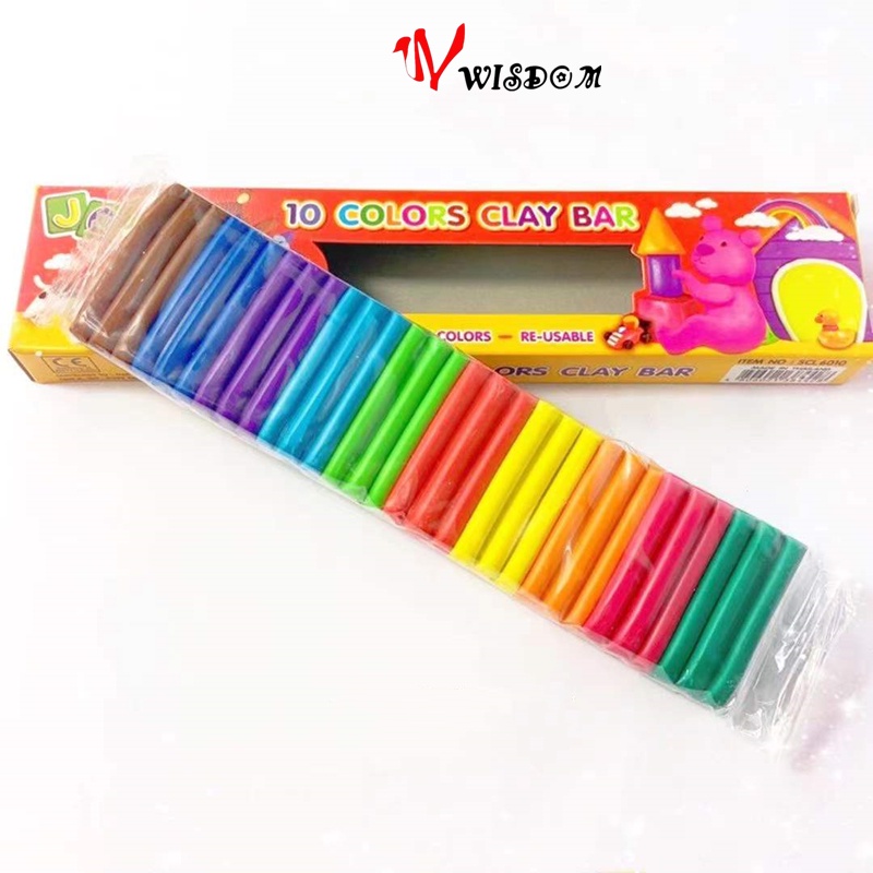 WISDOM 10/12colors HIGH QUALITY CLAY BAR SCHOOL SUPPLIES /GIVEAWAYS ...
