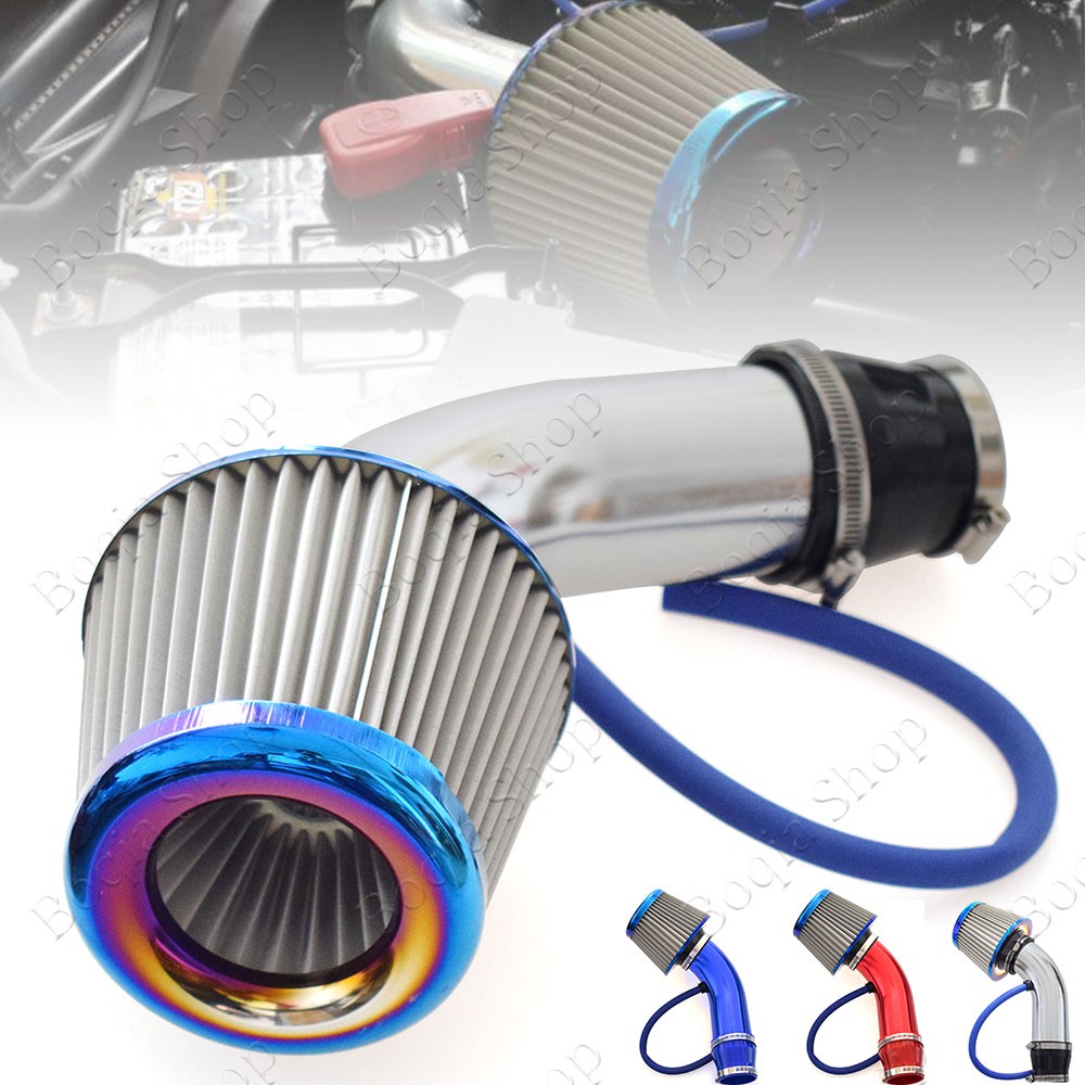 76mm 3 Inch Universal Car Cold Stainless Steel Burnt Blue Air Intake