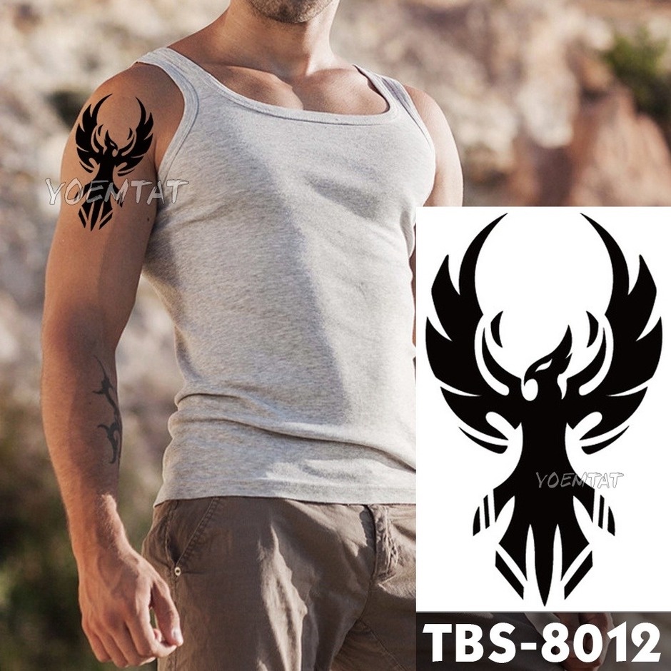 12x19cm Waterproof Temporary Tattoos Flash Tattoo Sticker Phoenix Bird ...
