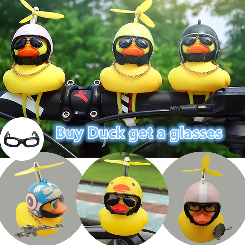 Helmet Bamboo Raft Yellow Duck Horn Light Yellow Duck Motorcycle Car ...