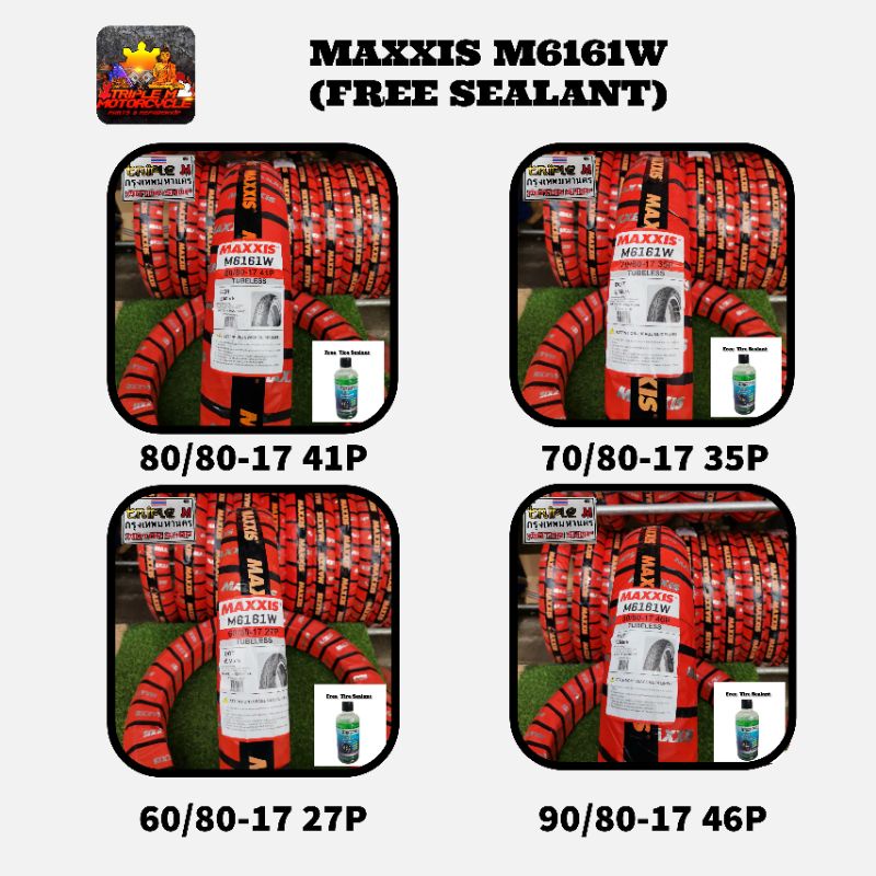 MAXXIS M6161W TUBELESS (FREE PITO) | Shopee Philippines