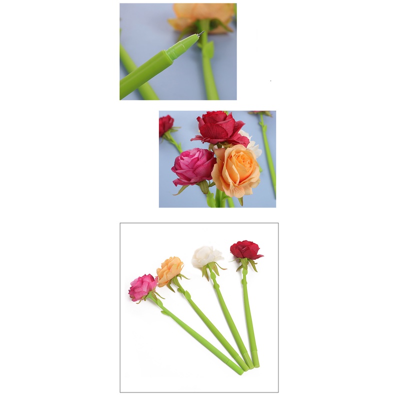 3 Piece Creative Rose Flower Gel Pen Stationery | Shopee Philippines