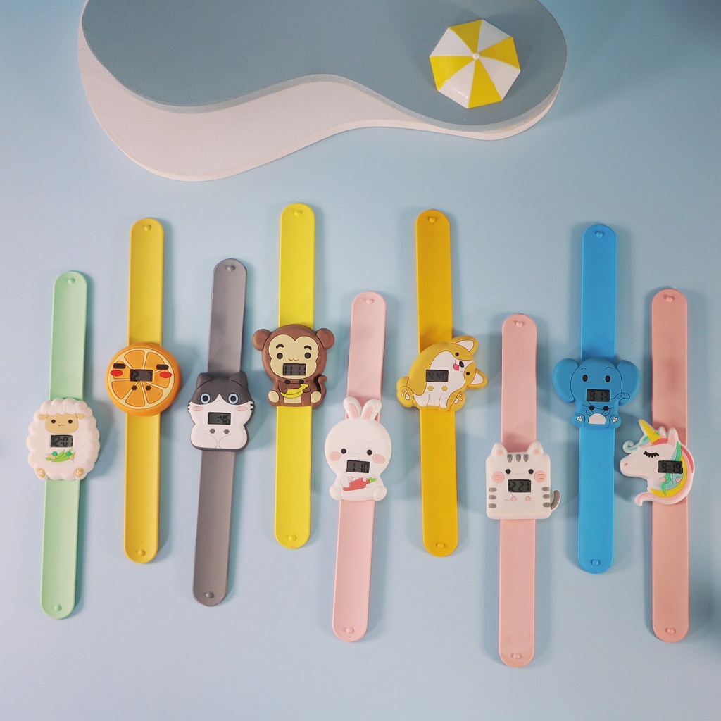 Cartoon Animal Kids Pat Watch New Clap Snap Ring Toy Watch Boys Girls ...