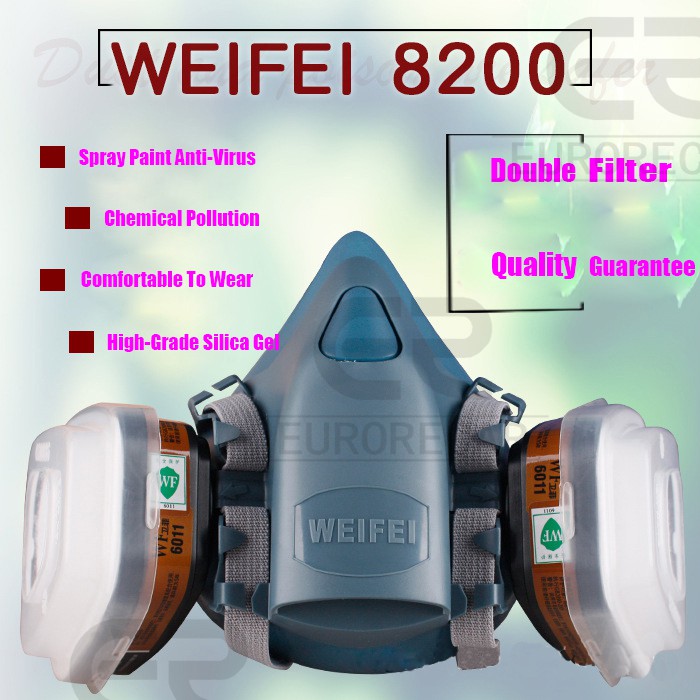 620 8200 Industrial Gas Mask Half Face Painting Spraying Respirator ...