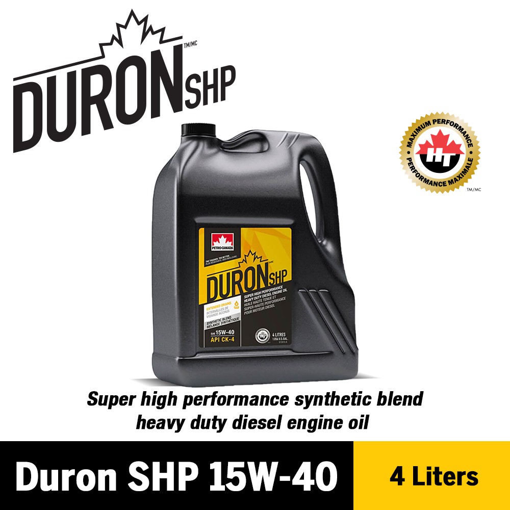 Petro-Canada Duron SHP 15W-40 Heavy Duty Diesel Engine Oil (4 Liter ...