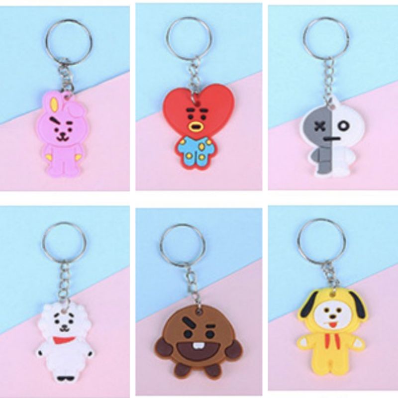 BTS BT21 Kpop Keychain Korean Artist Collectible Keyring Souvenir ...