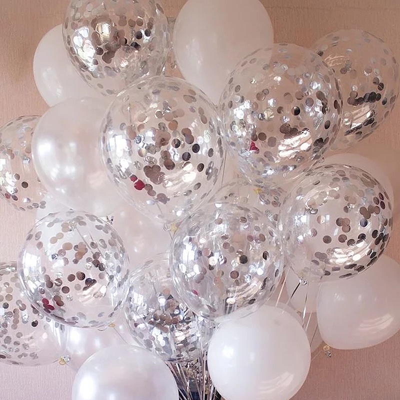 Latex Helium Balloons Transparent Sequin Balloons Birthday Wedding ...